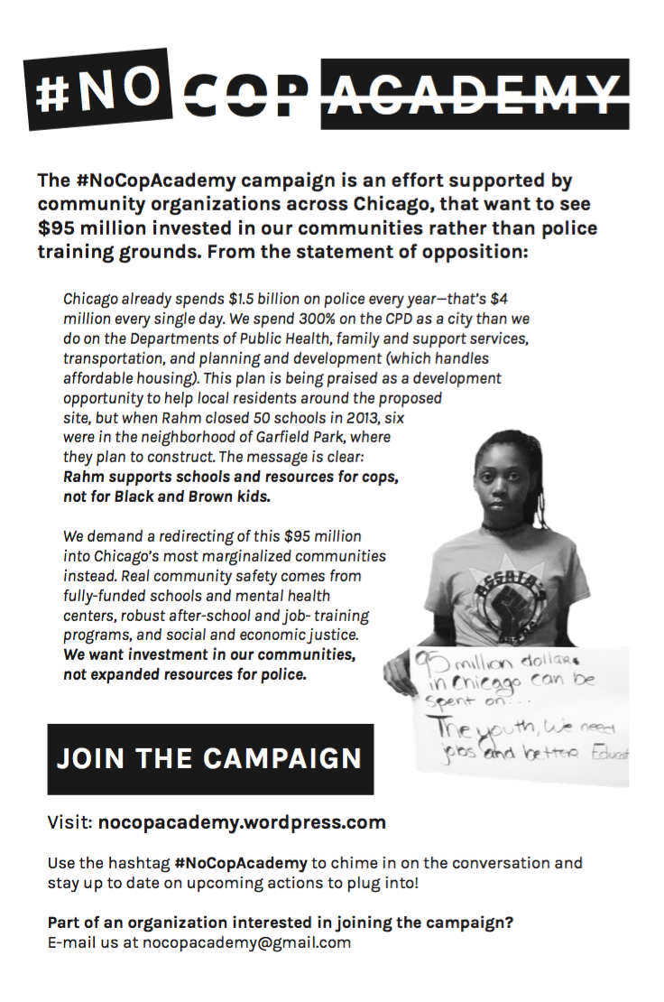 NEW RESOURCE: #NoCopAcademy Flyers – No Cop Academy